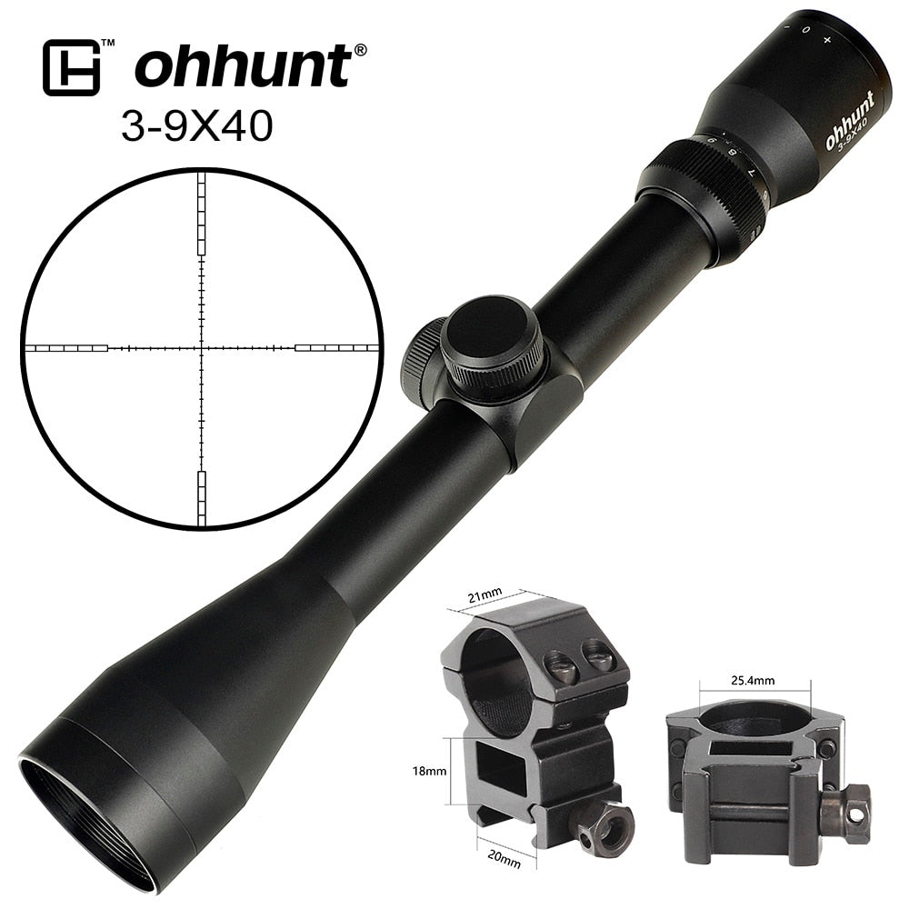 ohhunt 3-9X40 Riflescope + Scope Mounts — Tactical Gear Direct